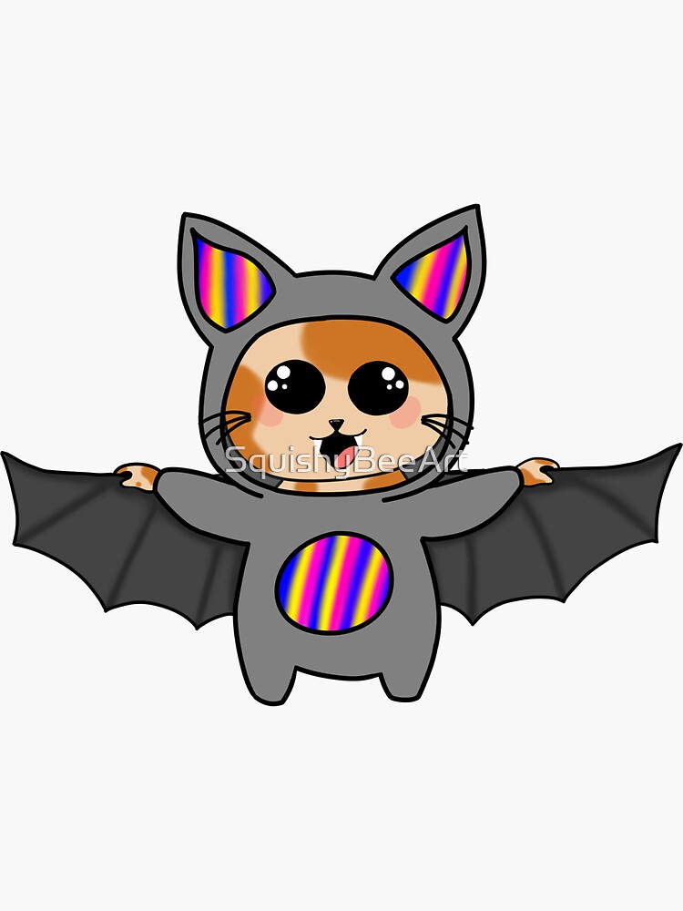 "Steve The Bat Cat" Sticker for Sale by SquishyBeeArt | Redbubble