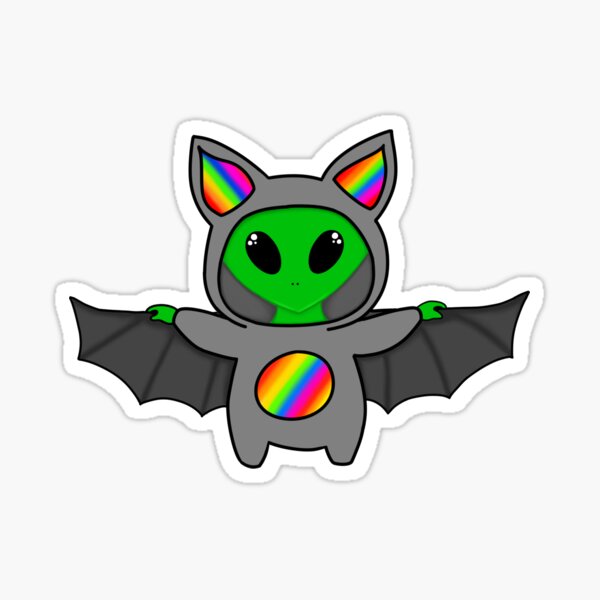 "Carly The Alien Bat" Sticker for Sale by SquishyBeeArt | Redbubble