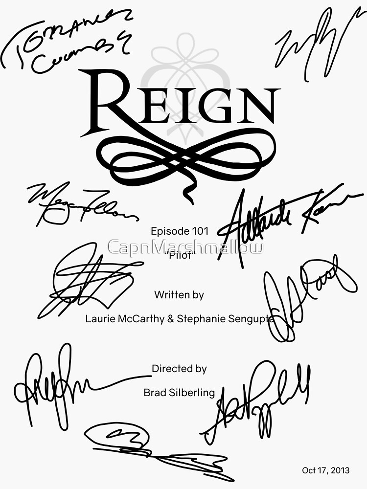 "Reign Script" Sticker for Sale by CapnMarshmallow | Redbubble