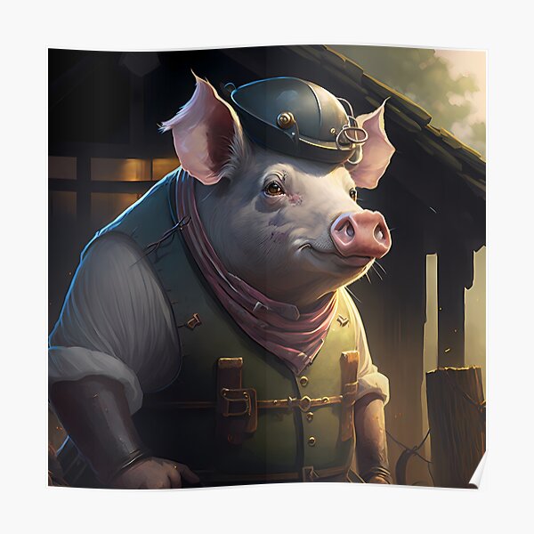 "Ai Generated Art - Anthropomorphic Pig" Poster for Sale by BogoAi ...
