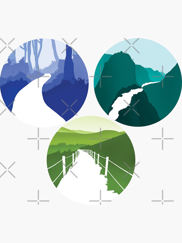 "Pathways Through Nature in Cool Colors" Sticker for Sale by ...