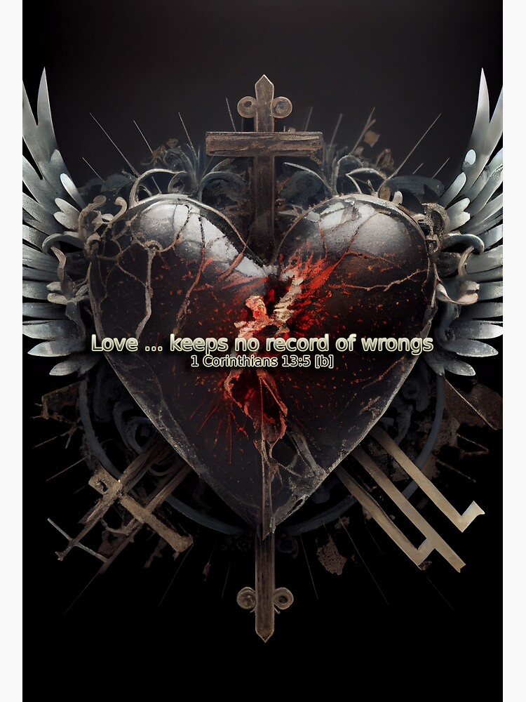 "Heart and Christian Cross Symbolizing Forgiveness - 1 Corinthians 13:5 ...
