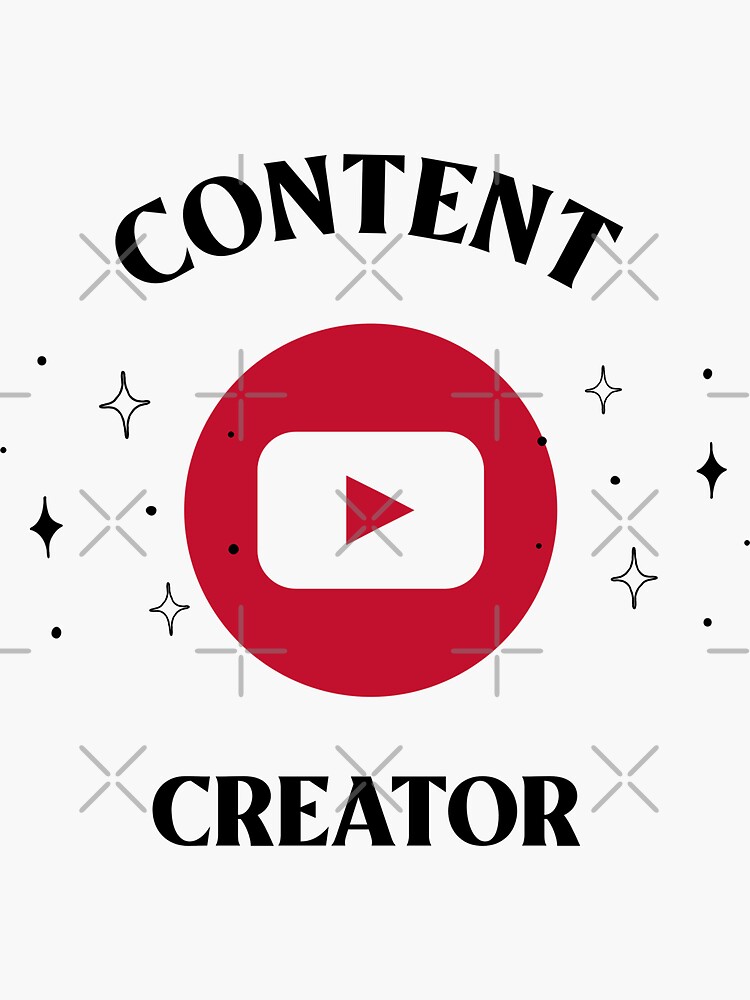 "Content Creator Sticker" Sticker for Sale by TopSpace | Redbubble