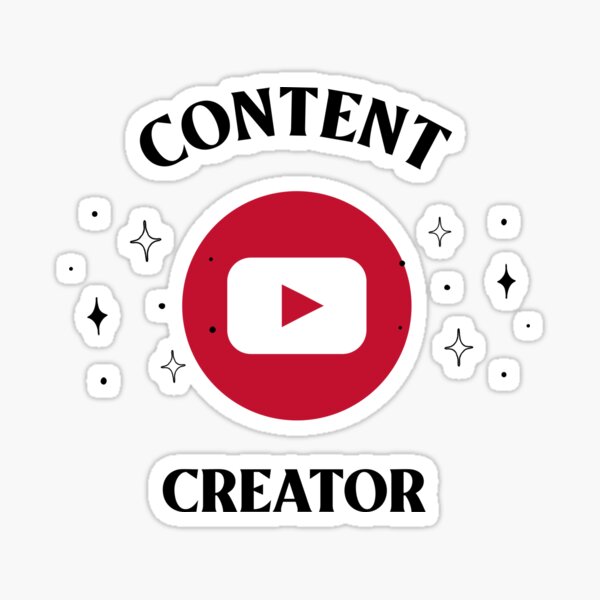 "Content Creator Sticker" Sticker for Sale by TopSpace | Redbubble
