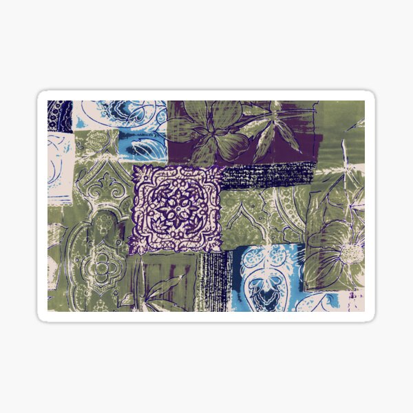 "Earth tone Floral Quilt Pattern" Sticker for Sale by MazingPatterns ...