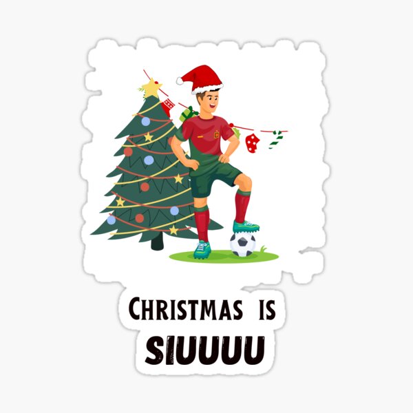"cristiano ronaldo siuuu funny christmas sweater" Sticker for Sale by ...
