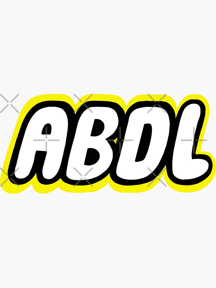 "ABDL - building block logo " Sticker for Sale by DiaperedFancy | Redbubble