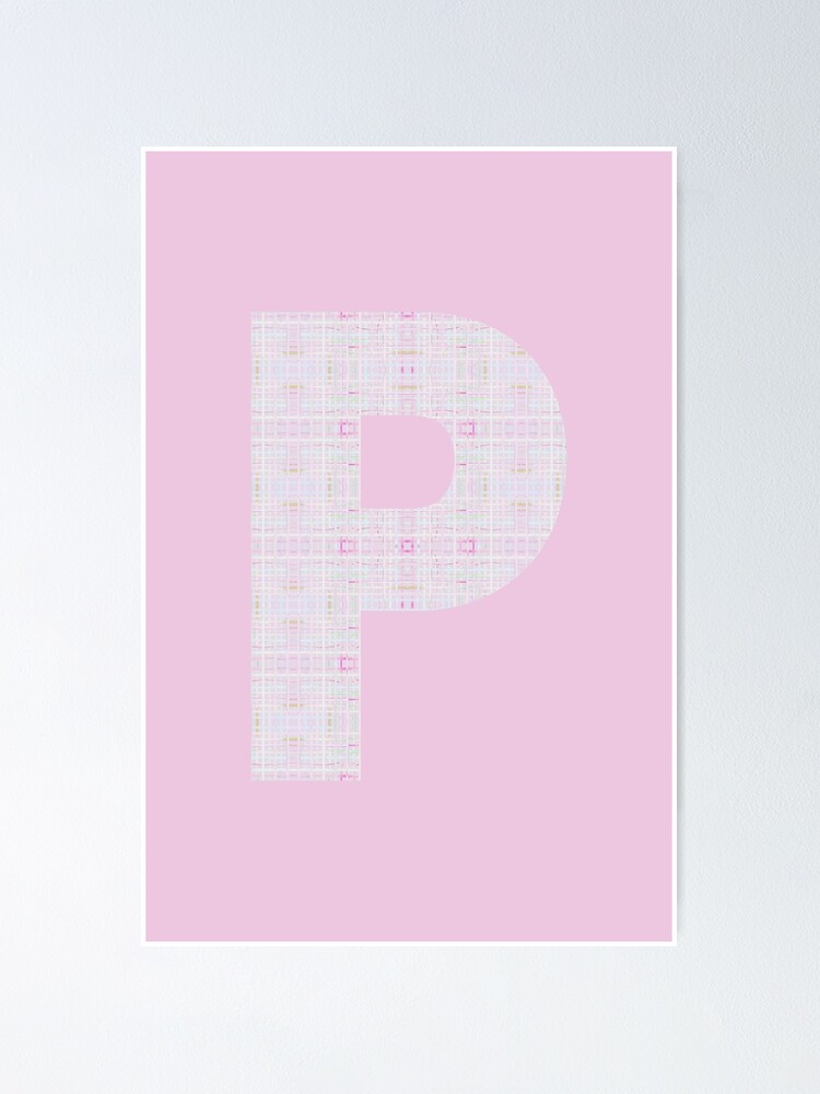 "Pink letter P with beautiful stripes of pastel colors like green and ...