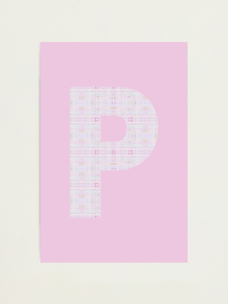 "Pink letter P with beautiful stripes of pastel colors like green and ...