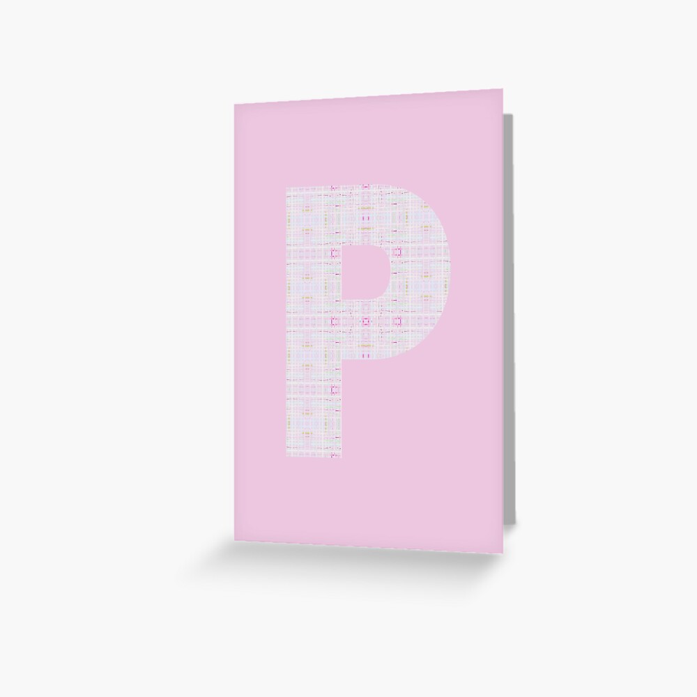 "Pink letter P with beautiful stripes of pastel colors like green and ...
