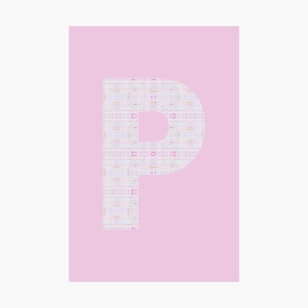 "Pink letter P with beautiful stripes of pastel colors like green and ...