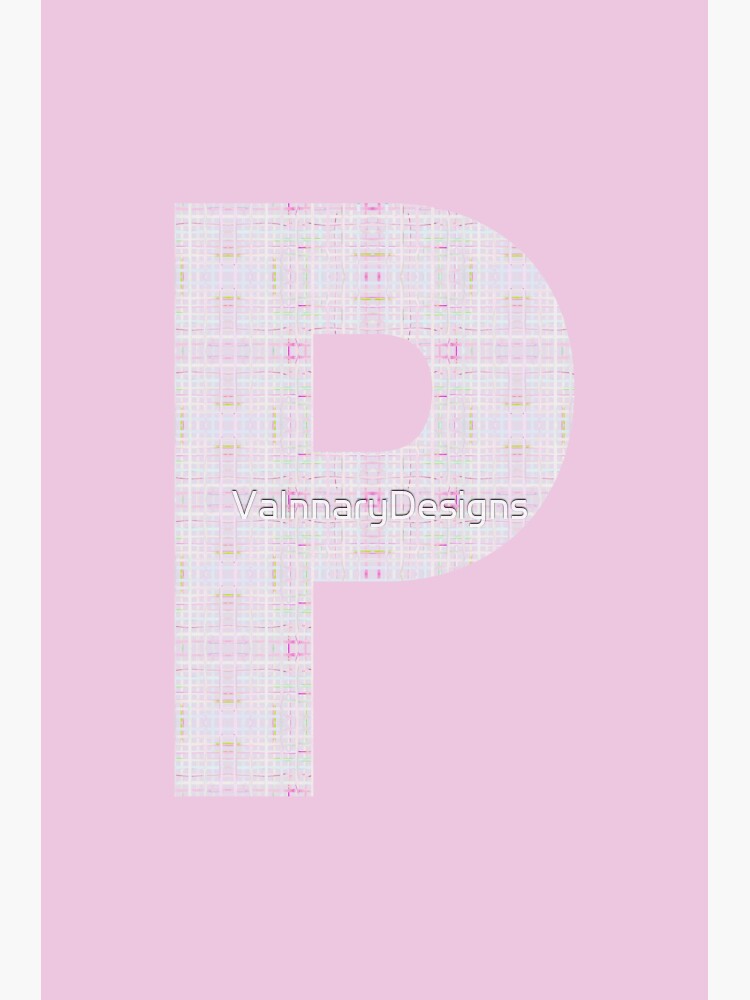 Pegatina «Letra P rosa con hermosas rayas de colores pastel como verde ...