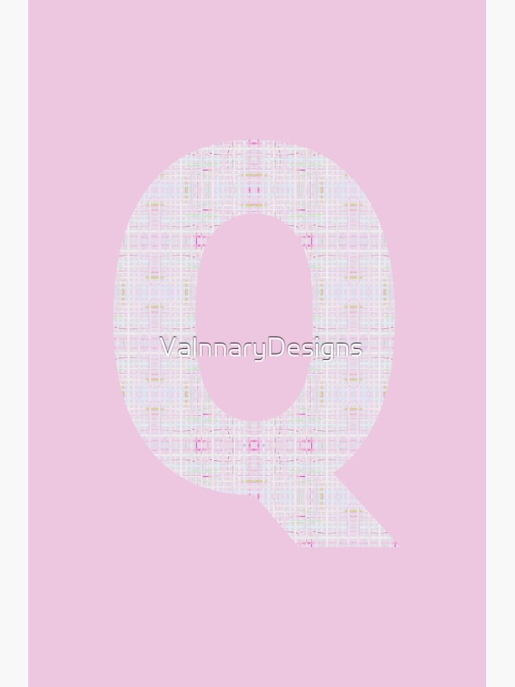 "Pink letter Q with beautiful stripes of pastel colors like green and ...