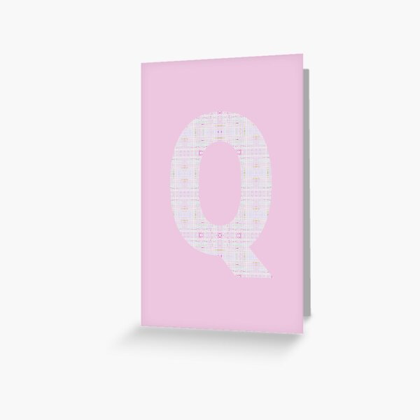 "Pink letter Q with beautiful stripes of pastel colors like green and ...