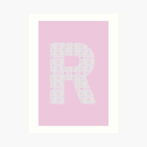 "Pink letter R with beautiful stripes of pastel colors like green and ...