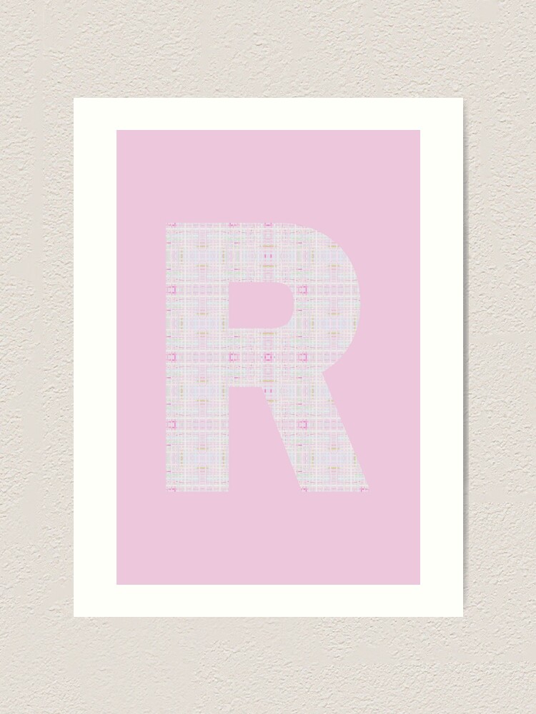 "Pink letter R with beautiful stripes of pastel colors like green and ...