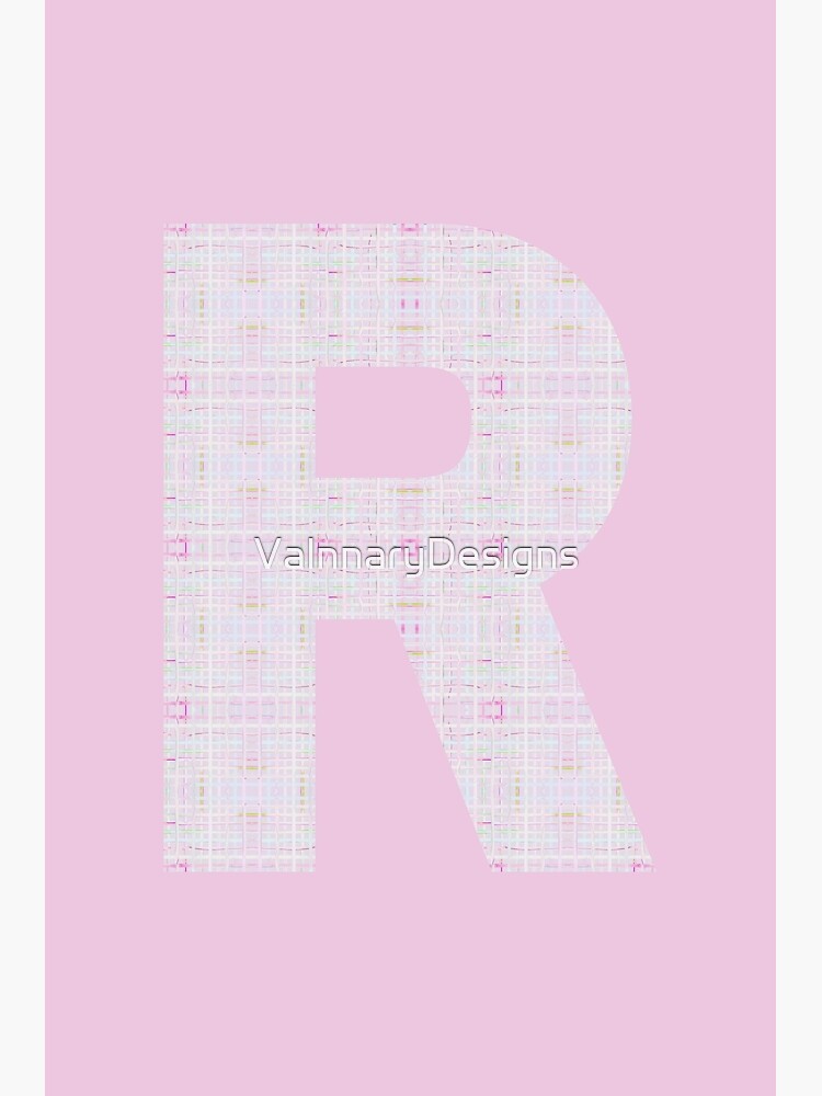 "Pink letter R with beautiful stripes of pastel colors like green and ...