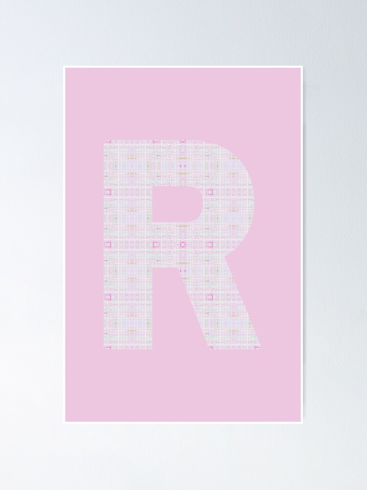 "Pink letter R with beautiful stripes of pastel colors like green and ...