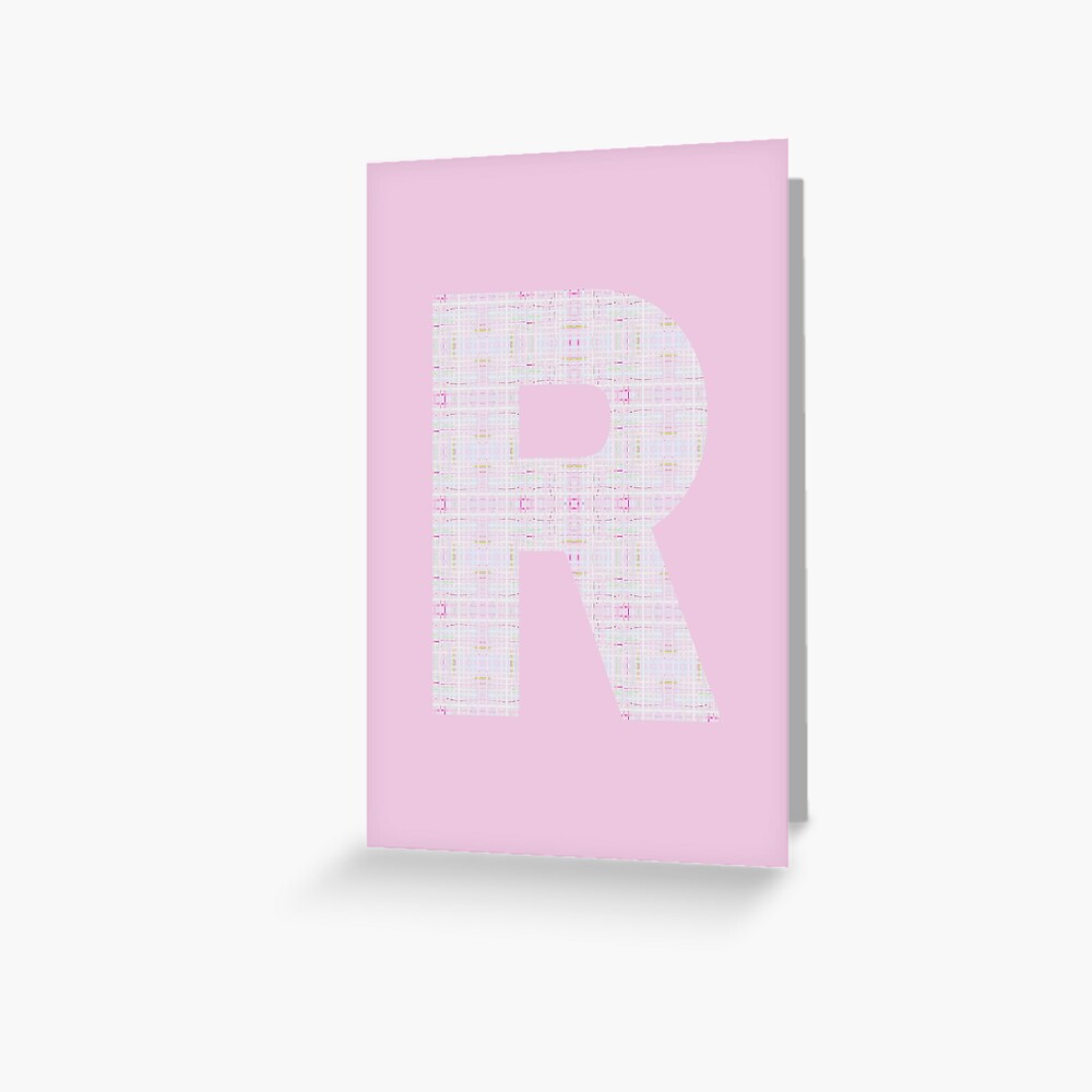 "Pink letter R with beautiful stripes of pastel colors like green and ...