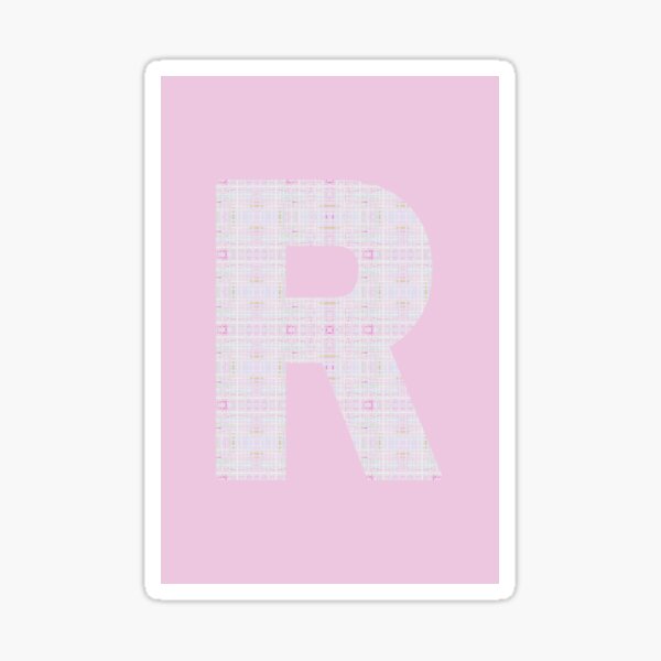"Pink letter R with beautiful stripes of pastel colors like green and ...