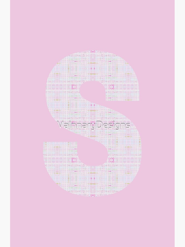 "Pink letter S with beautiful stripes of pastel colors like green and ...