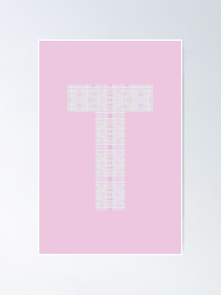 "Pink letter T with beautiful stripes of pastel colors like green and ...
