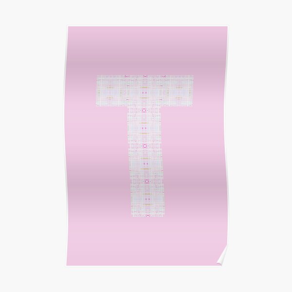 "Pink letter T with beautiful stripes of pastel colors like green and ...