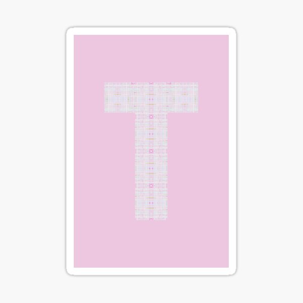 Pegatina «Letra T rosa con hermosas rayas de colores pastel como verde ...