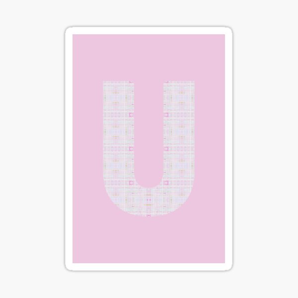 Pegatina «Letra U rosa con hermosas rayas de colores pastel como verde ...