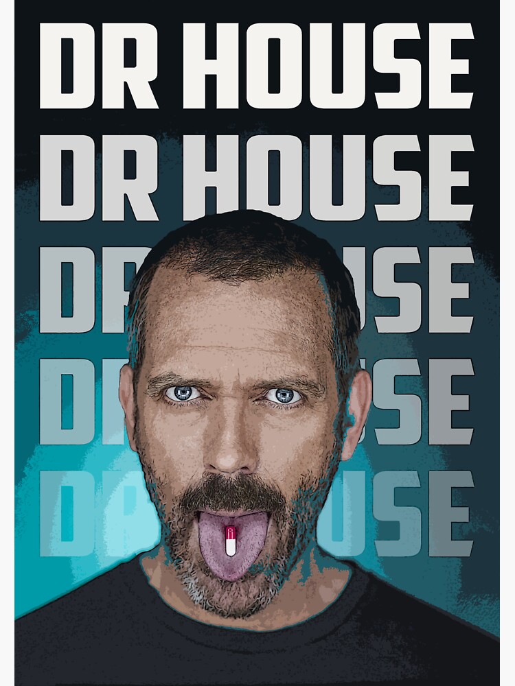 "Dr House Poster" Sticker for Sale by Mevli | Redbubble