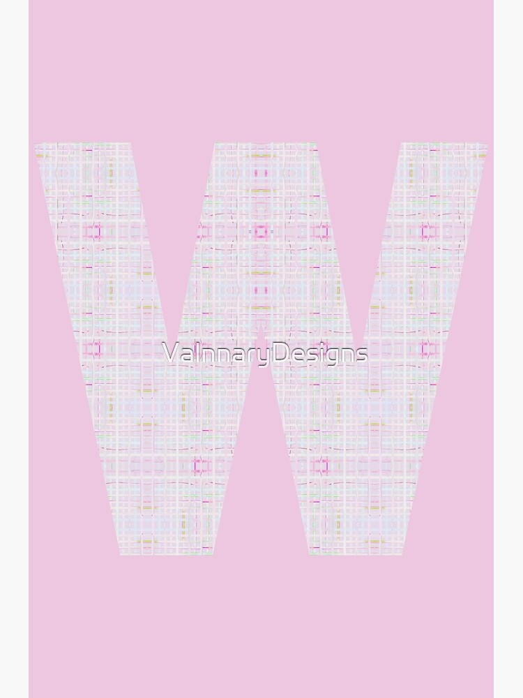 "Pink letter W with beautiful stripes of pastel colors like green and ...