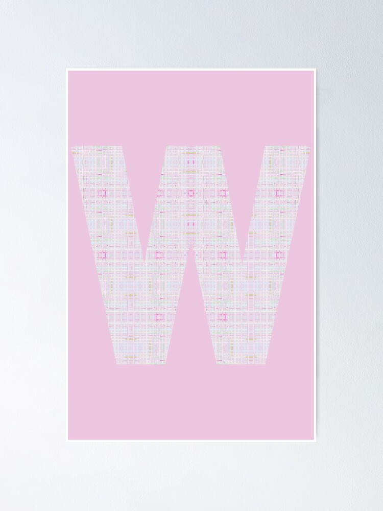 "Pink letter W with beautiful stripes of pastel colors like green and ...