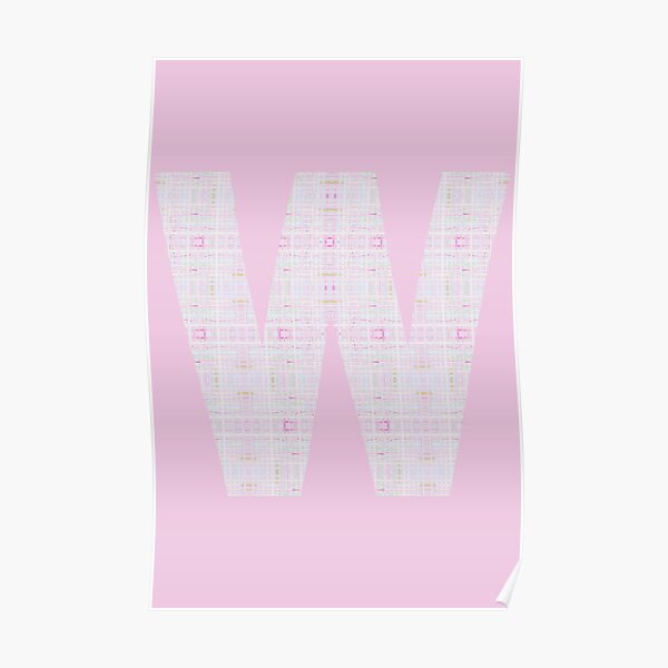 "Pink letter W with beautiful stripes of pastel colors like green and ...