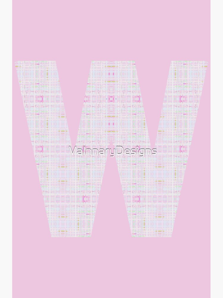 "Pink letter W with beautiful stripes of pastel colors like green and ...