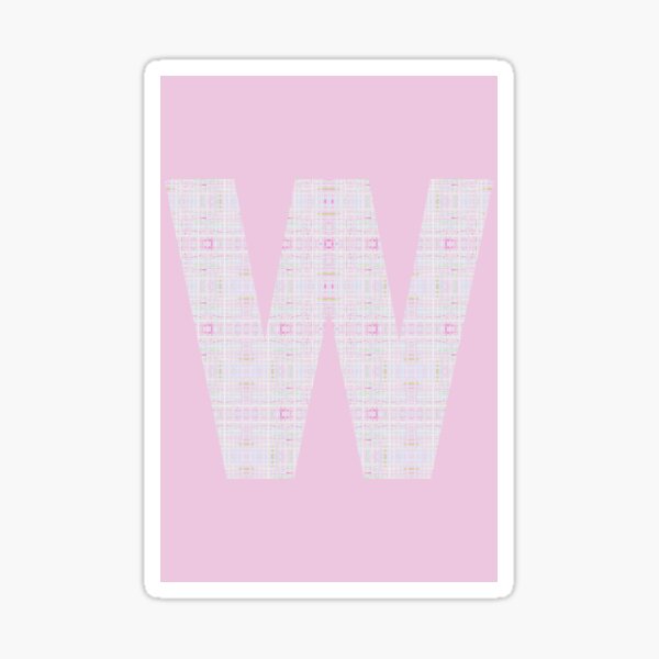 "Pink letter W with beautiful stripes of pastel colors like green and ...