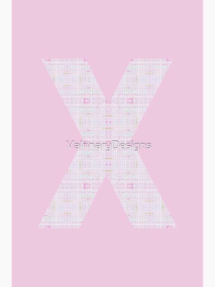 "Pink letter X with beautiful stripes of pastel colors like green and ...