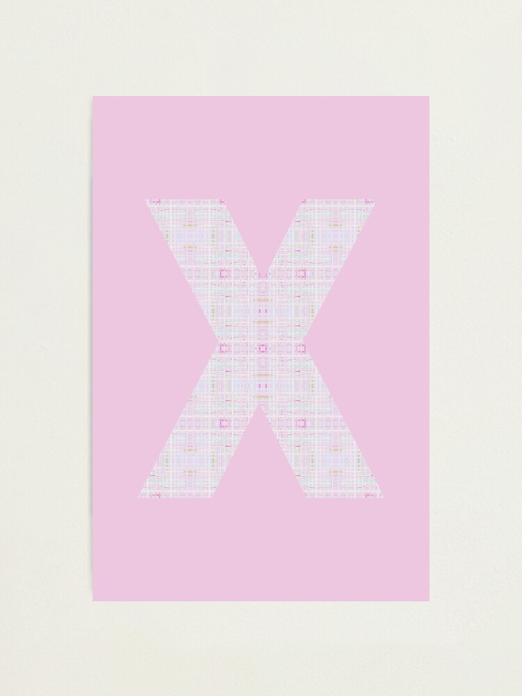 "Pink letter X with beautiful stripes of pastel colors like green and ...