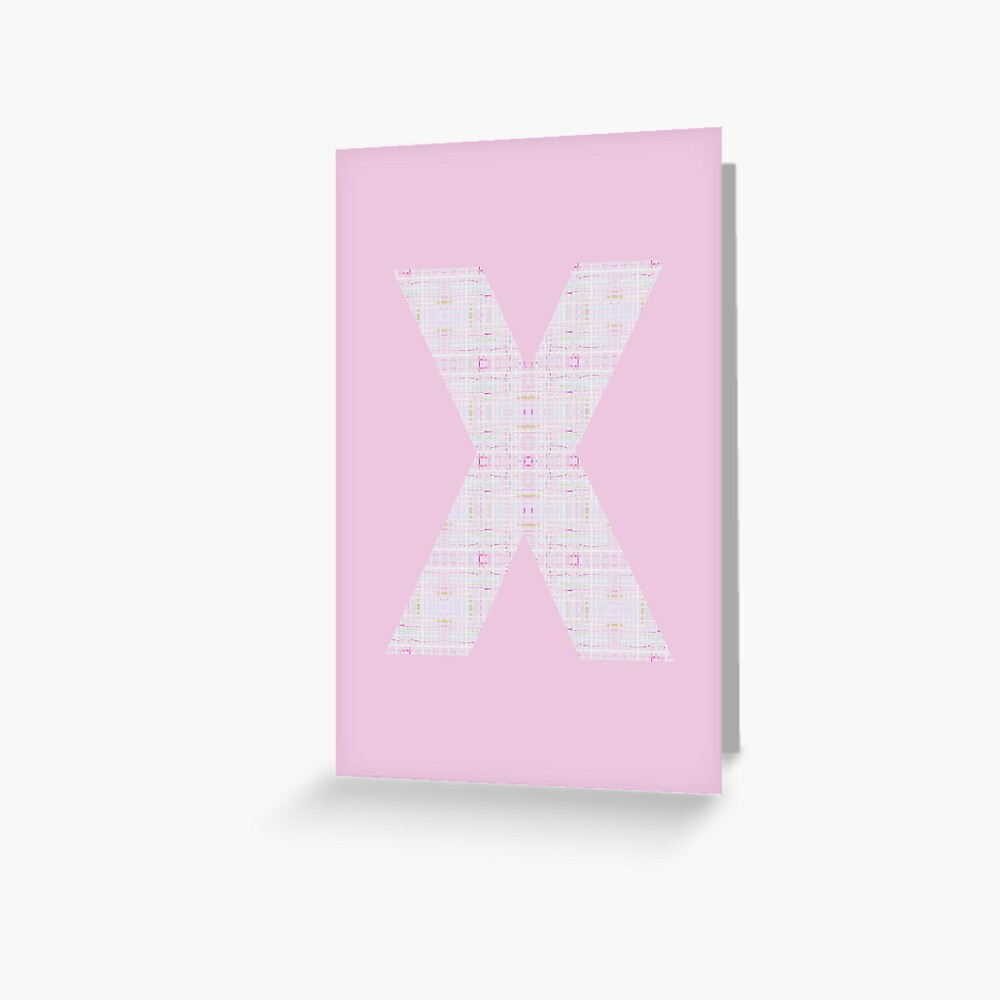 "Pink letter X with beautiful stripes of pastel colors like green and ...