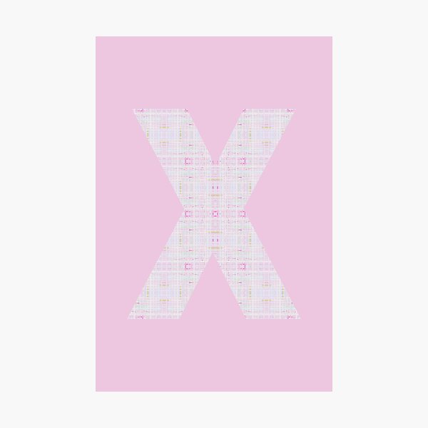 "Pink letter X with beautiful stripes of pastel colors like green and ...