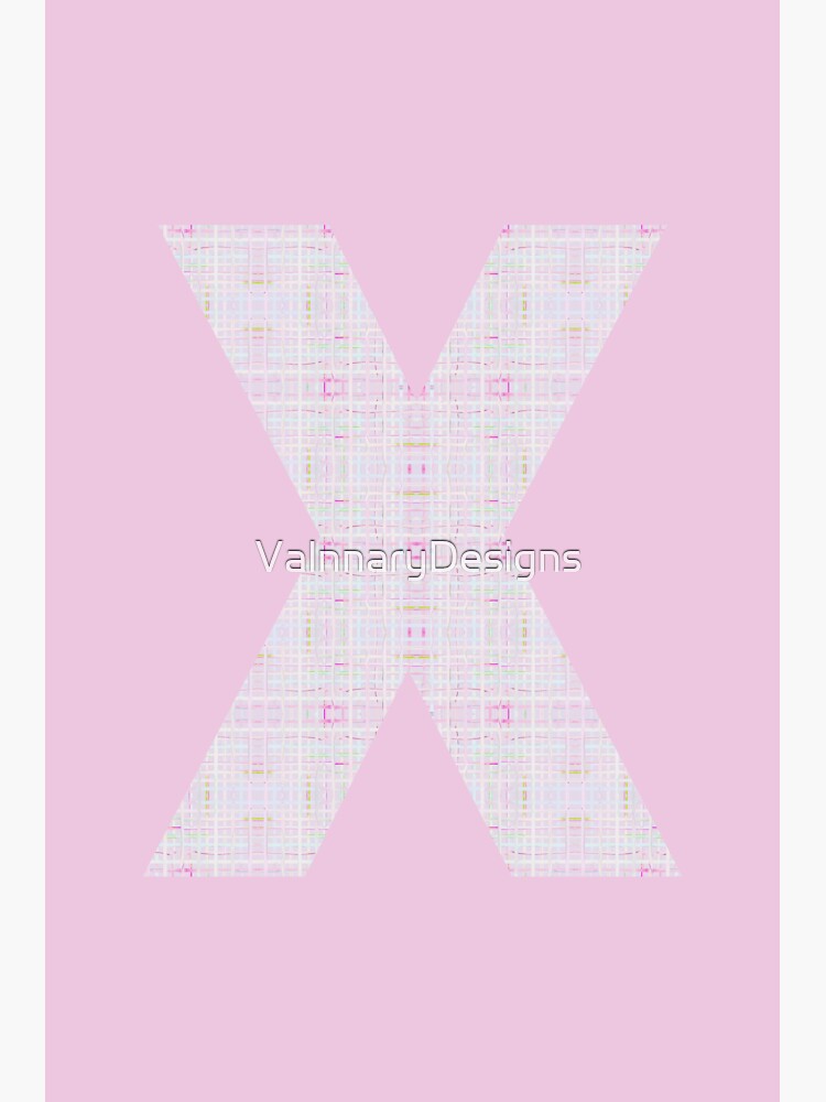 "Pink letter X with beautiful stripes of pastel colors like green and ...