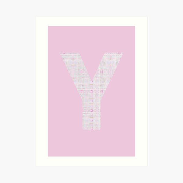 "Pink letter Y with beautiful stripes of pastel colors like green and ...