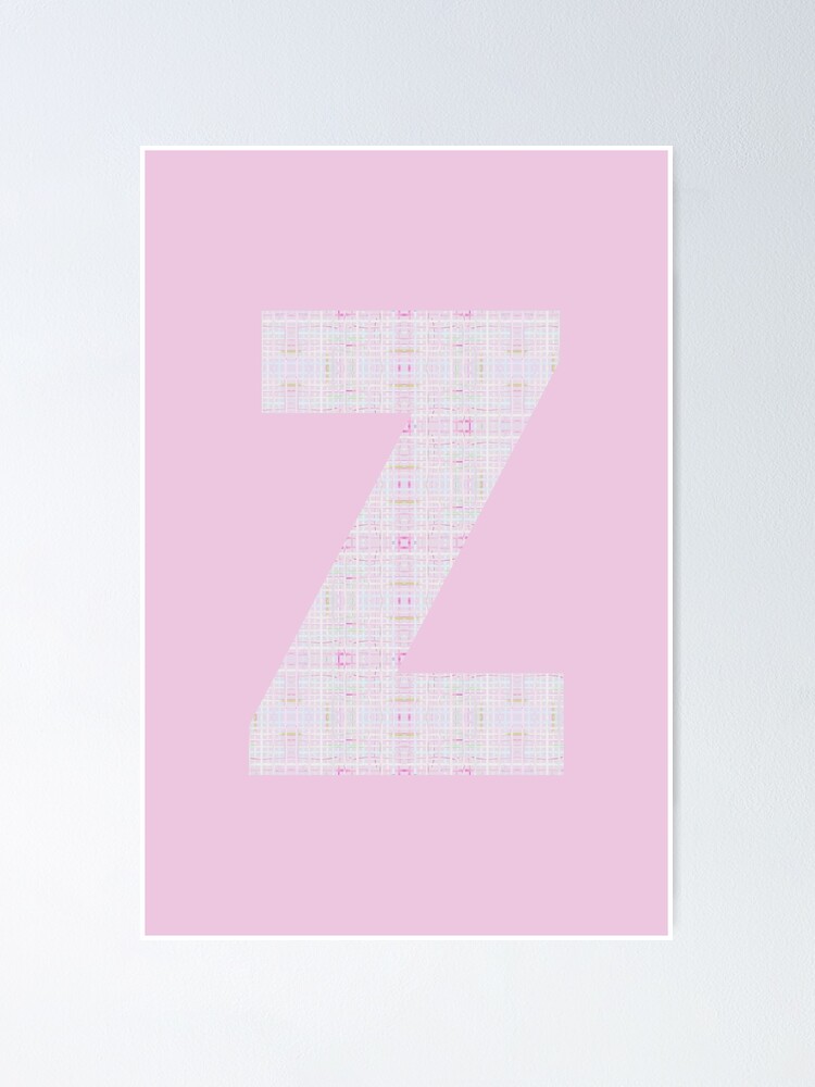 "Pink letter Z with beautiful stripes of pastel colors like green and ...