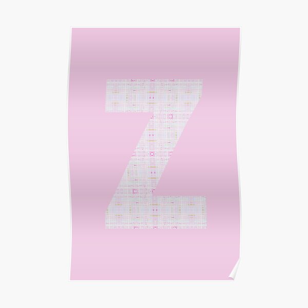 "Pink letter Z with beautiful stripes of pastel colors like green and ...
