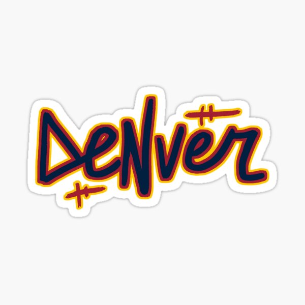 "Denver Text Basketball" Sticker for Sale by LockedUp | Redbubble