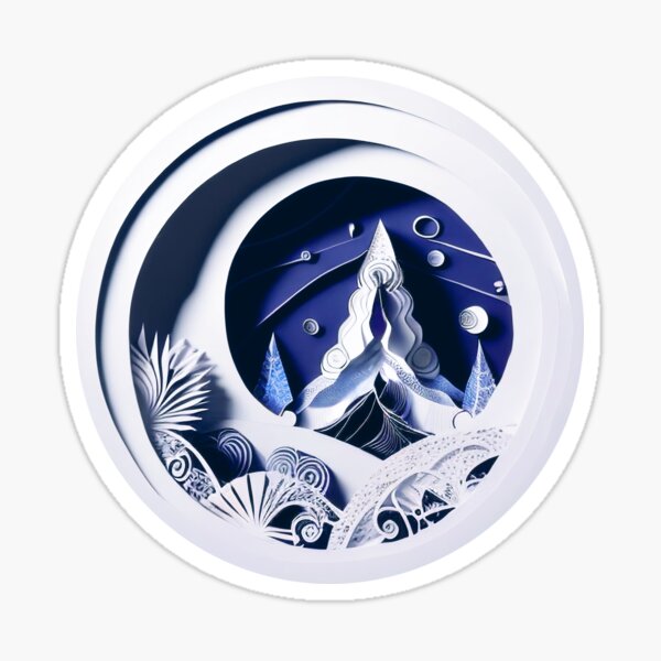 "Papercut christmas tree" Sticker for Sale by Cattynella | Redbubble