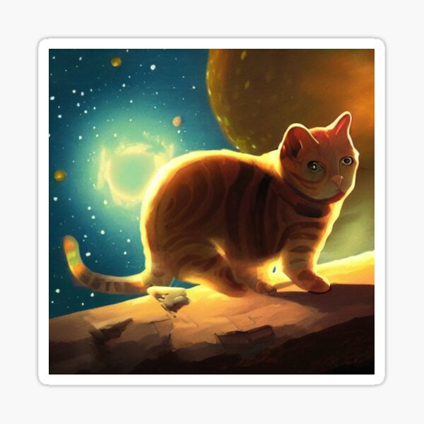 "Cat on Mars" Sticker for Sale by ginzadesign | Redbubble