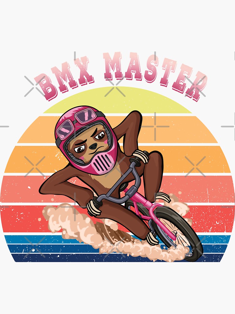 "BMX master sloth on bicycle " Sticker for Sale by TipTopTapo | Redbubble