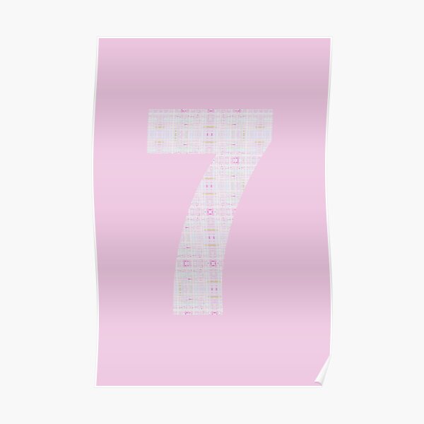 Póster «Número 7 rosa con hermosas rayas de colores pastel como el ...