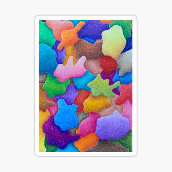 "colorful blobs" Sticker for Sale by ash-king-art | Redbubble