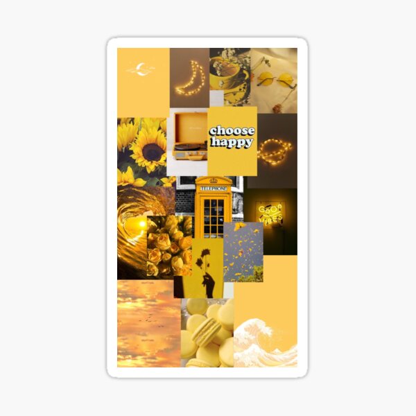 "Yellow Collage" Sticker for Sale by Viridescence | Redbubble